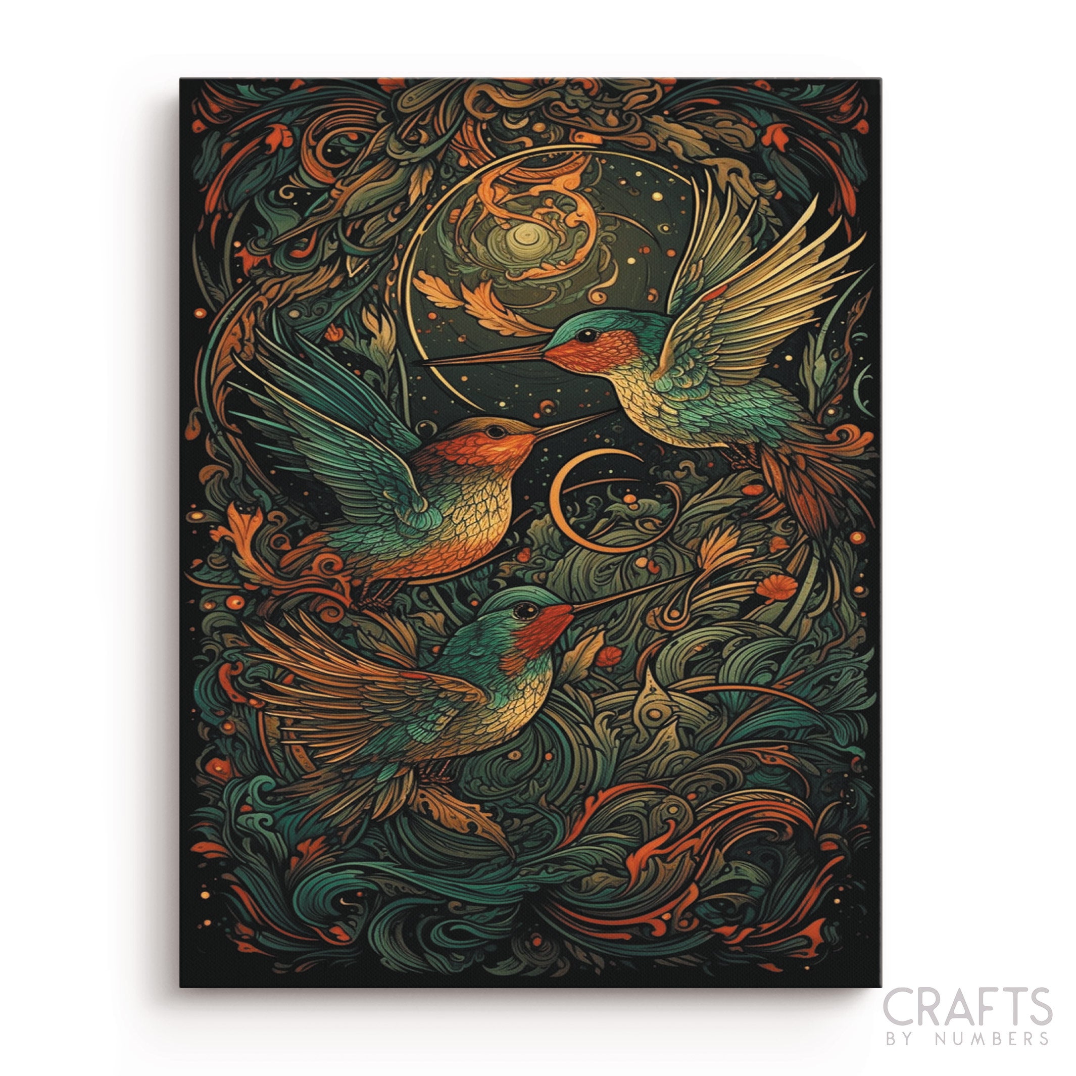 Golden Hummingbirds | Paint by Numbers – Crafty By Numbers