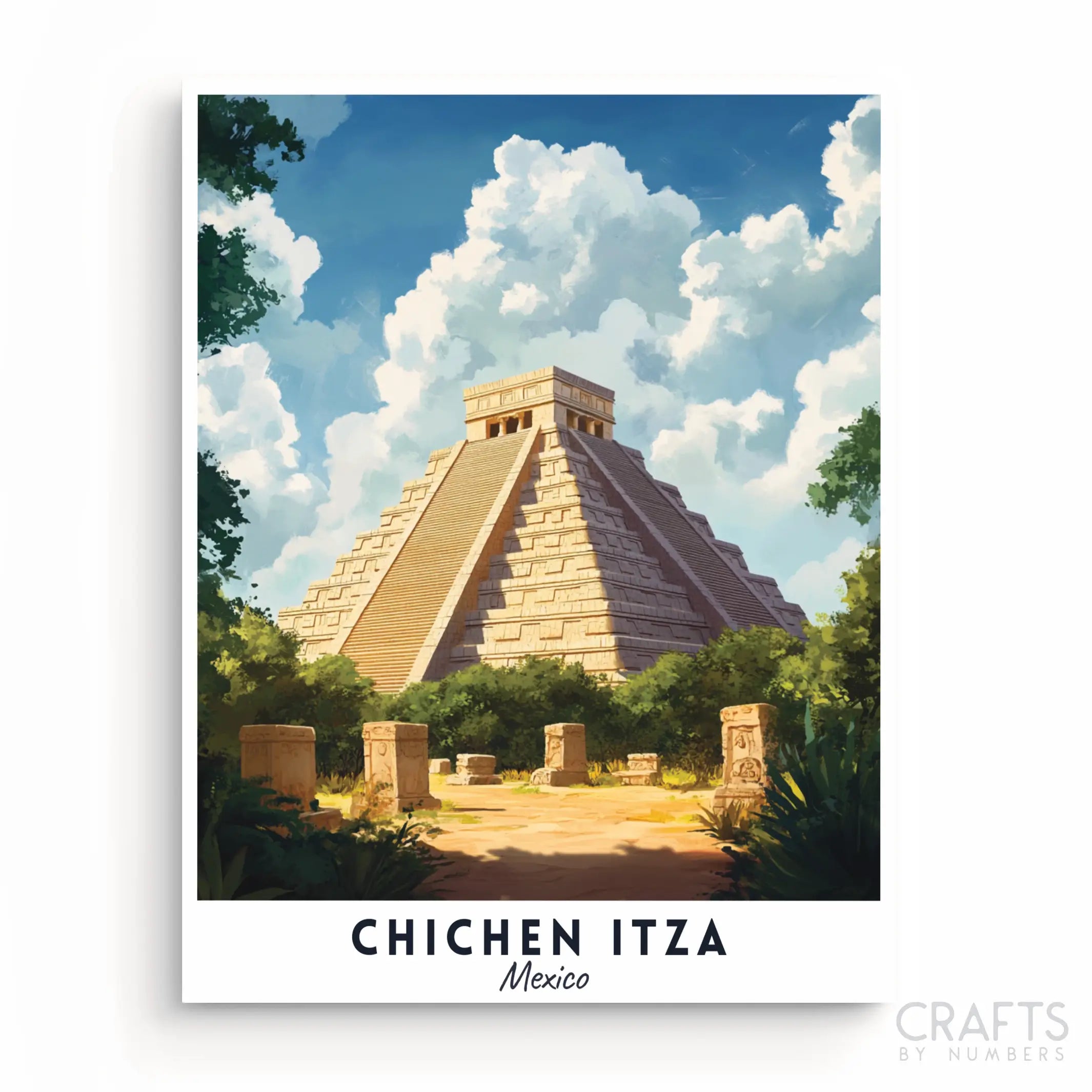 Chichen Itza Paint by Numbers | Ancient Wonders of Mexico – Crafty By ...