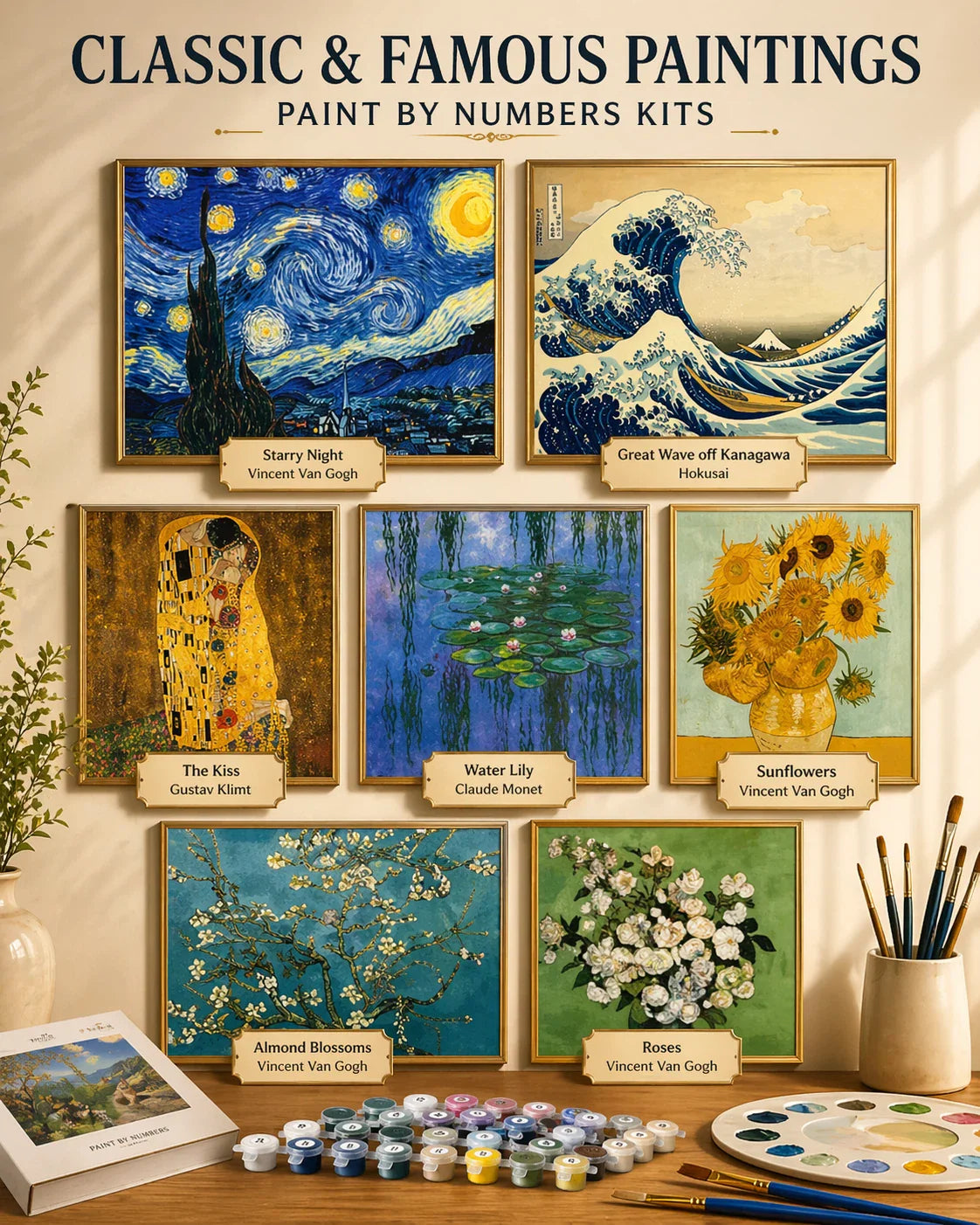 Best Famous Paintings Paint by Numbers Kits | Recreate Art – Crafty By ...