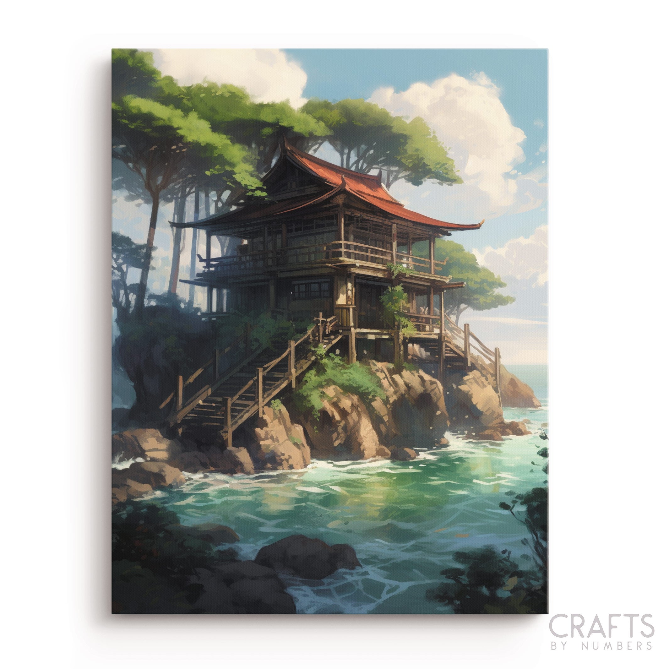 Japanese Ocean Shrine | Painting by Numbers | Crafty by Numbers ...