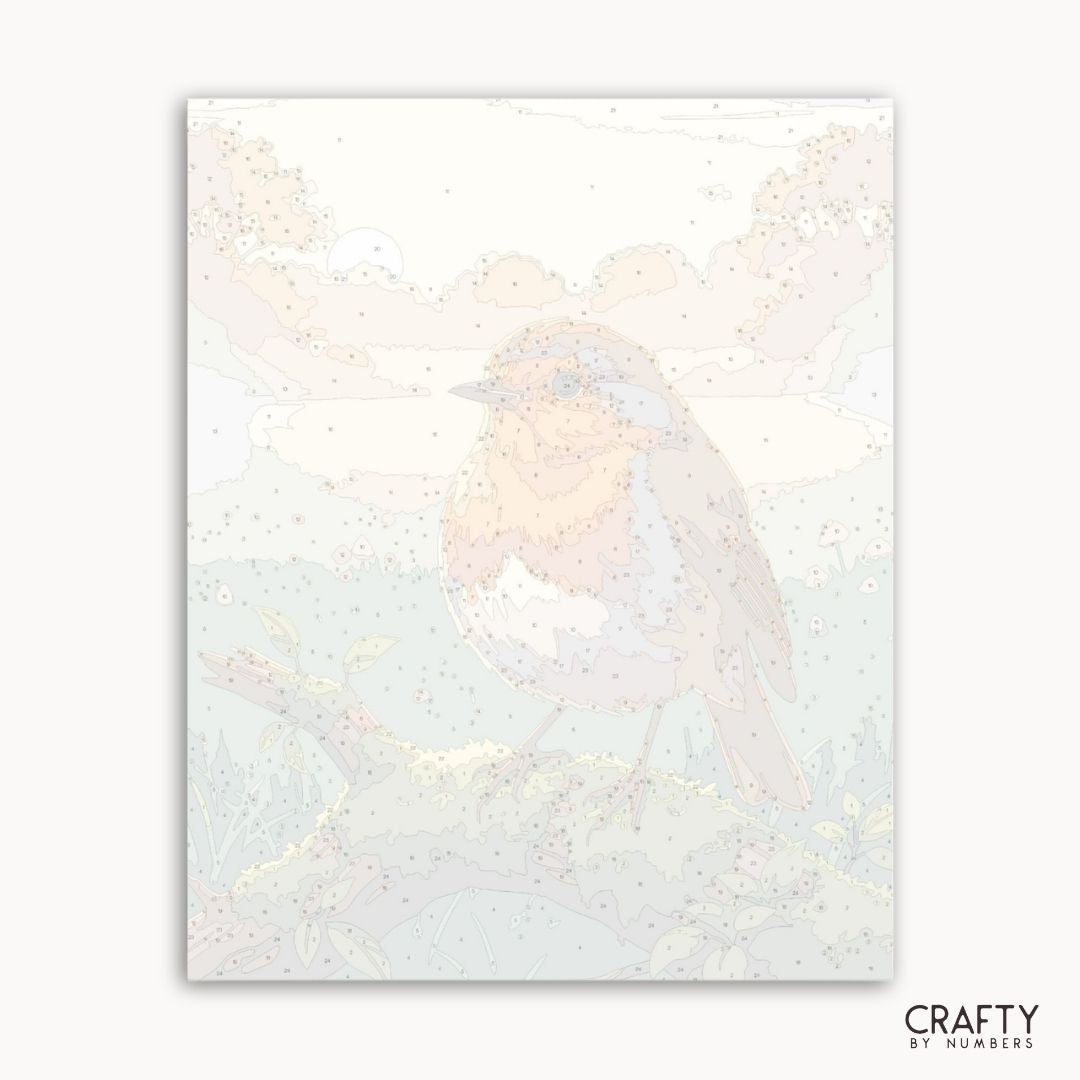 Robin Paint by Numbers Kit – Golden Meadow Robin – Crafty By Numbers
