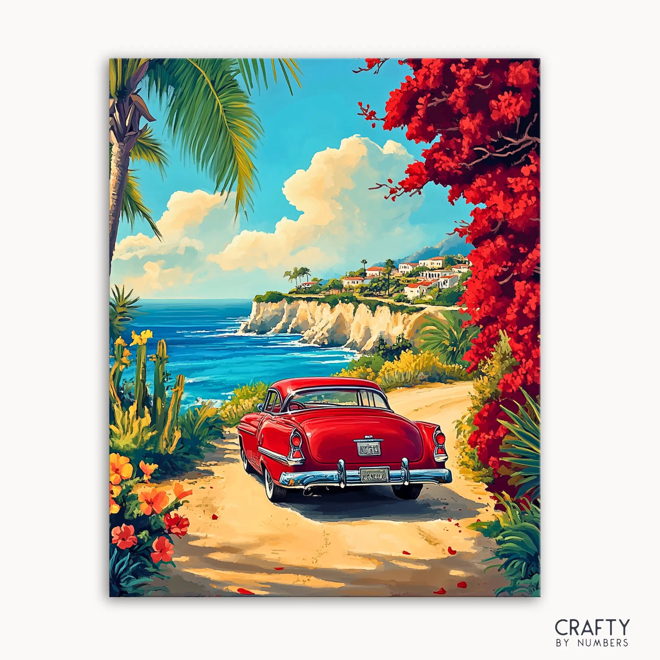 Bougainvillea Drive – Vintage Coastal Paint by Numbers Kit | Crafty by ...