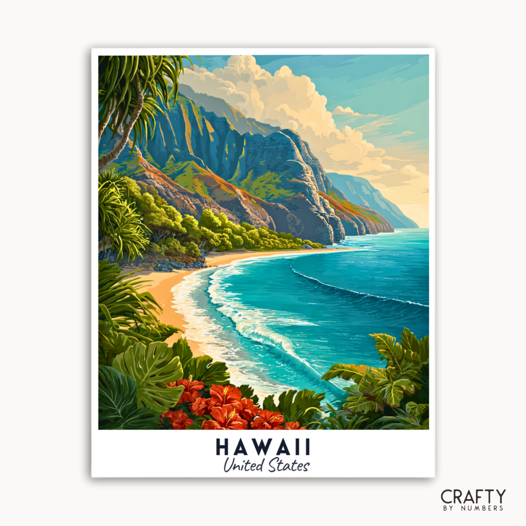Hawaii Paint by Numbers Kit – Tropical Beach Landscape | Crafty by ...