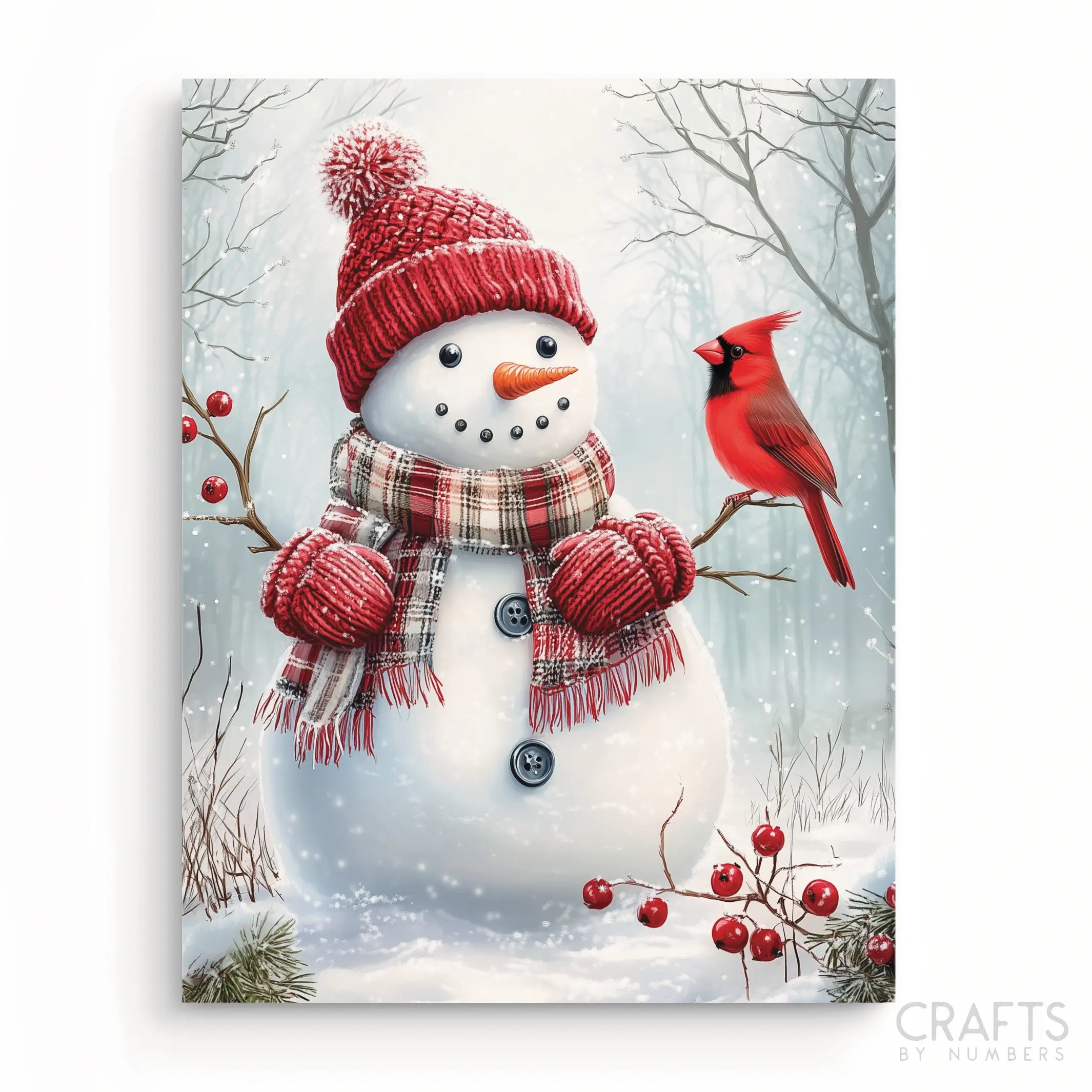 The Cardinal’s Snowman - Charming Winter Paint by Numbers Kit – Crafty ...