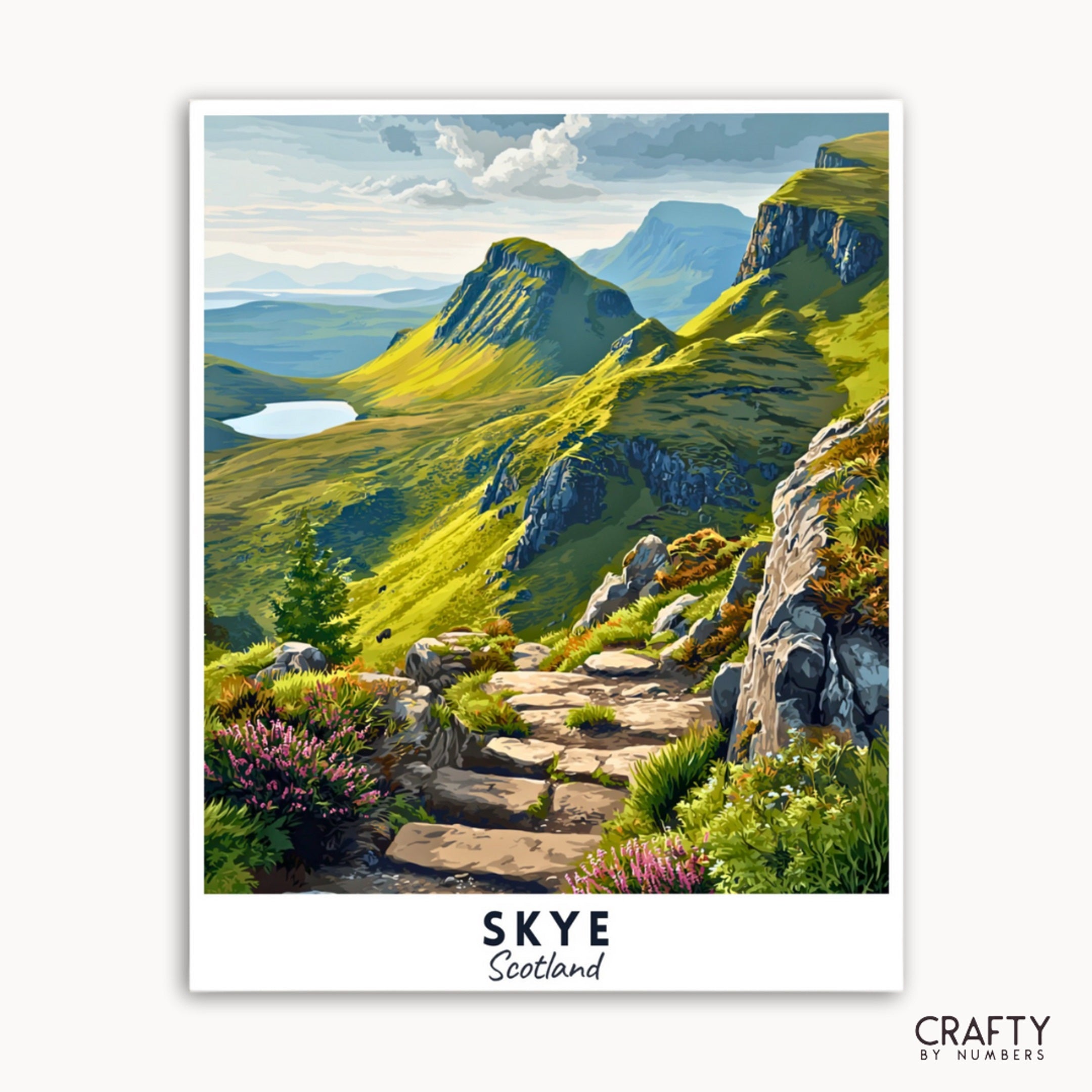 Skye Paint by Numbers – Scottish Highlands Path & Mountain Landscape ...