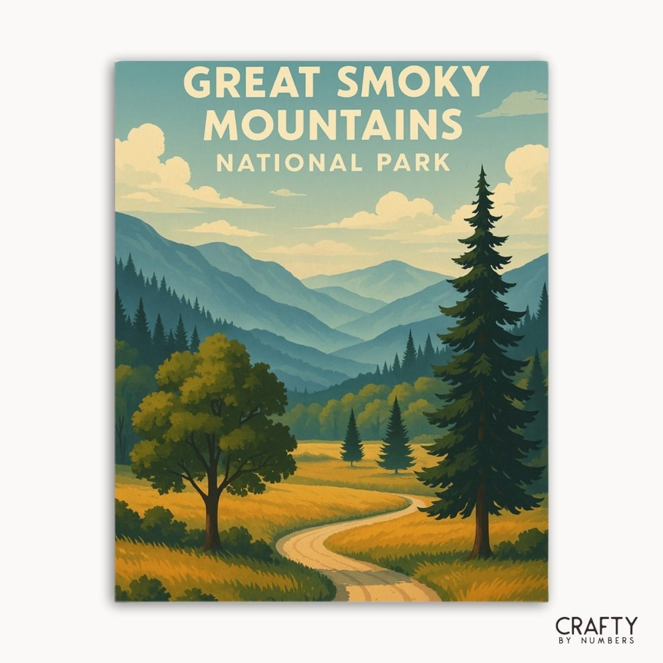 Great Smoky Mountains Paint by Numbers | Meadow & Mountain Landscape ...