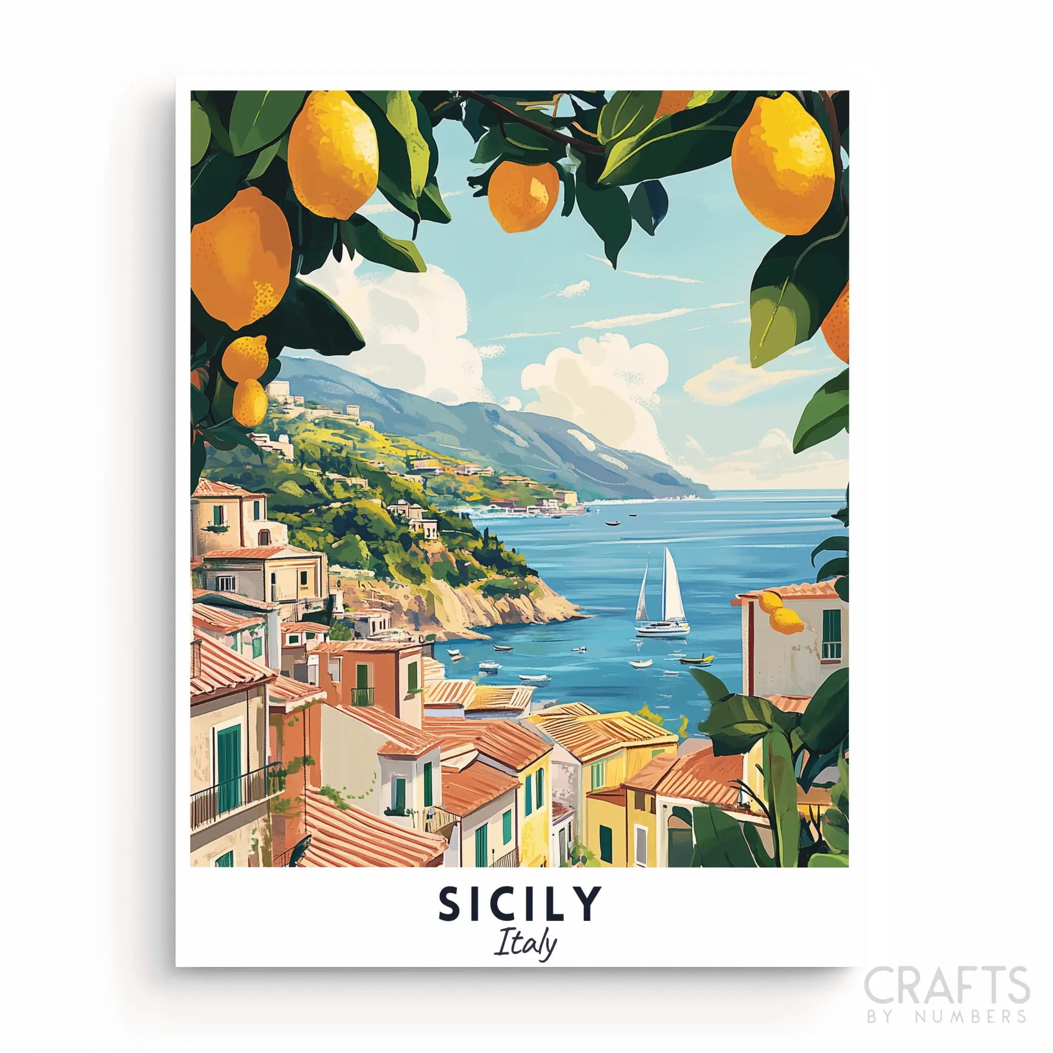 Sicily Paint by Numbers | Mediterranean Coastal Beauty – Crafty By Numbers