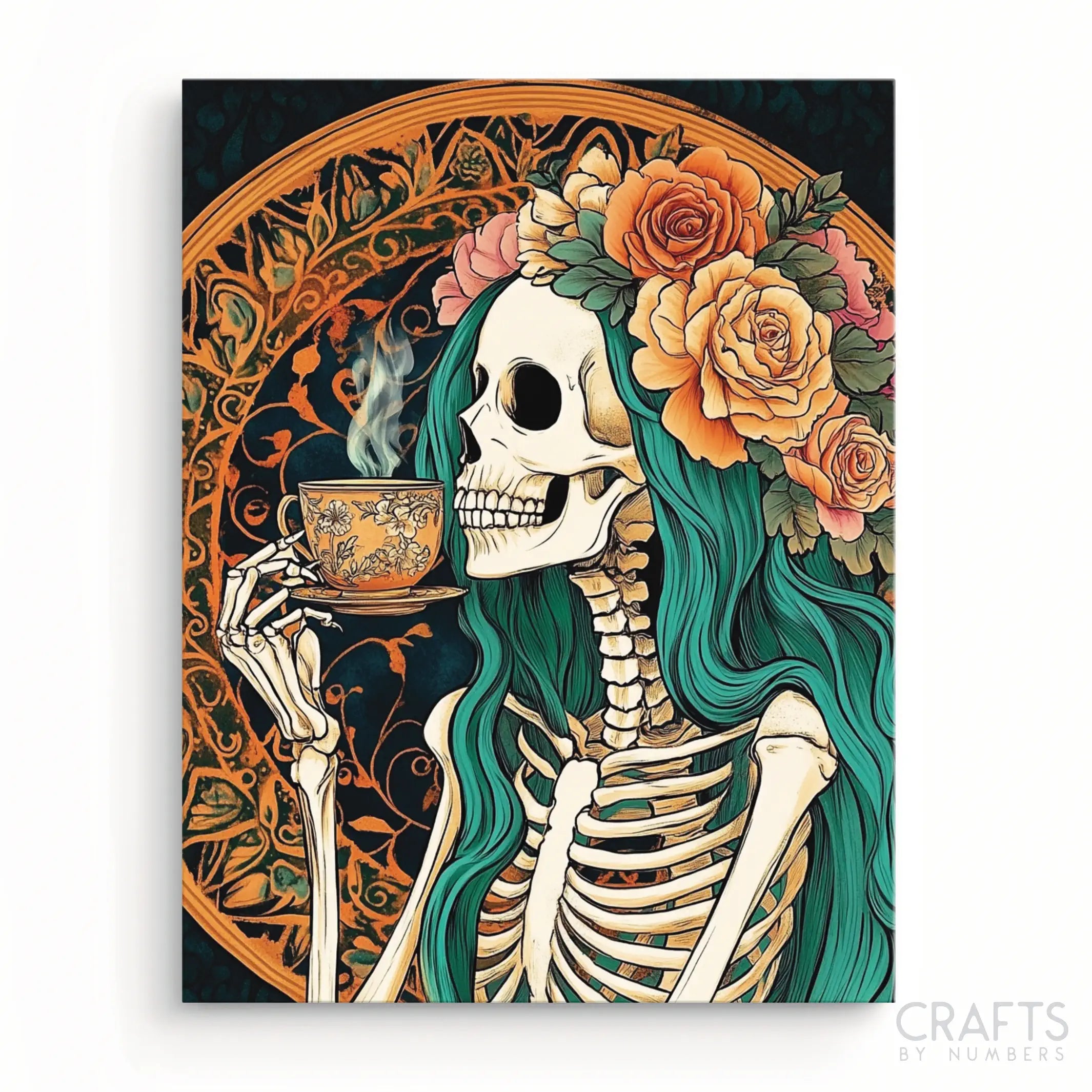 Timeless Tea Paint by Numbers | Crafty by Numbers Skeleton Art Kit ...