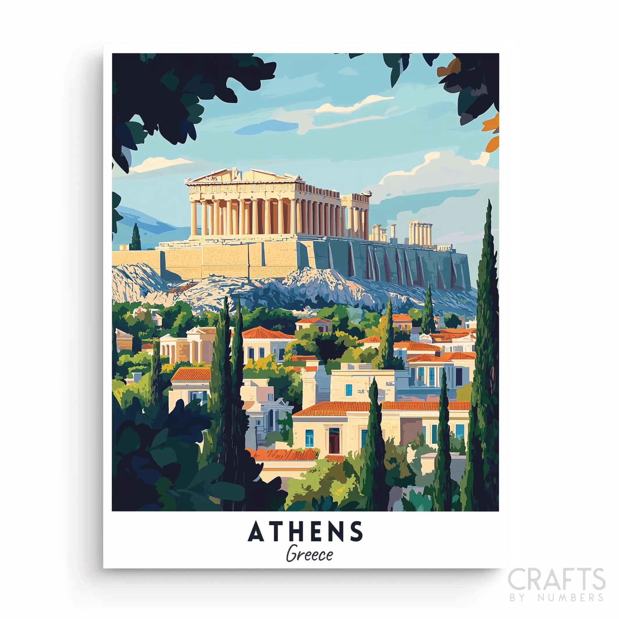 Athens - Travel Poster Paint by Numbers | Crafty by Numbers – Crafty By ...