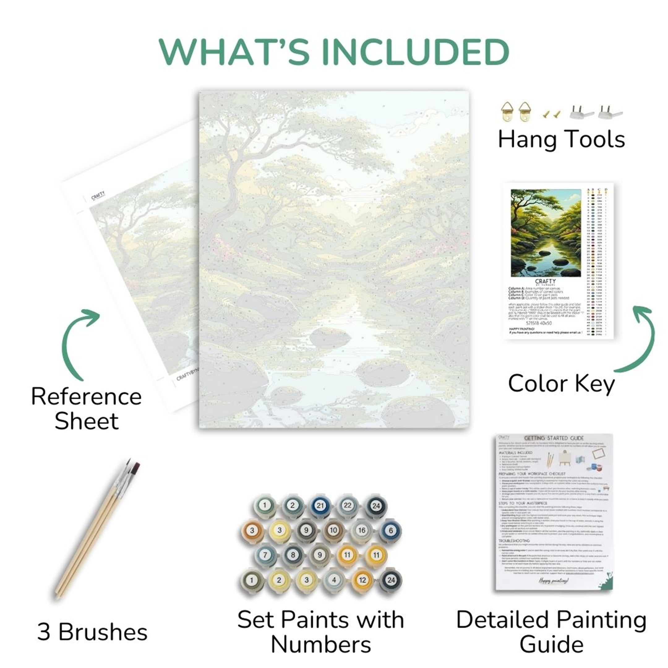 Beneath the Quiet Trees – Peaceful Forest Stream Paint by Numbers Kit ...