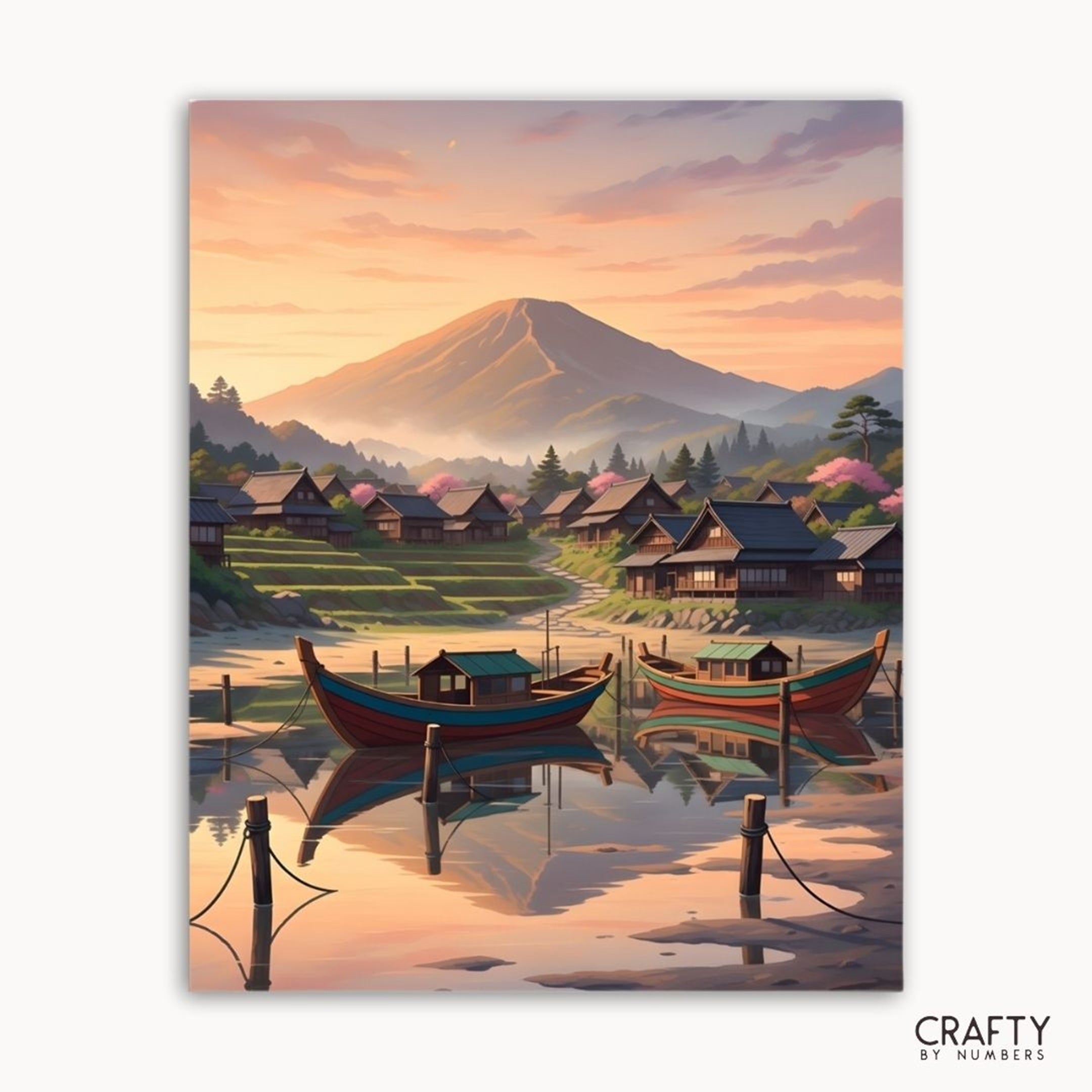 Harbor of Harmony – Peaceful Japanese Village Paint by Numbers Kit ...