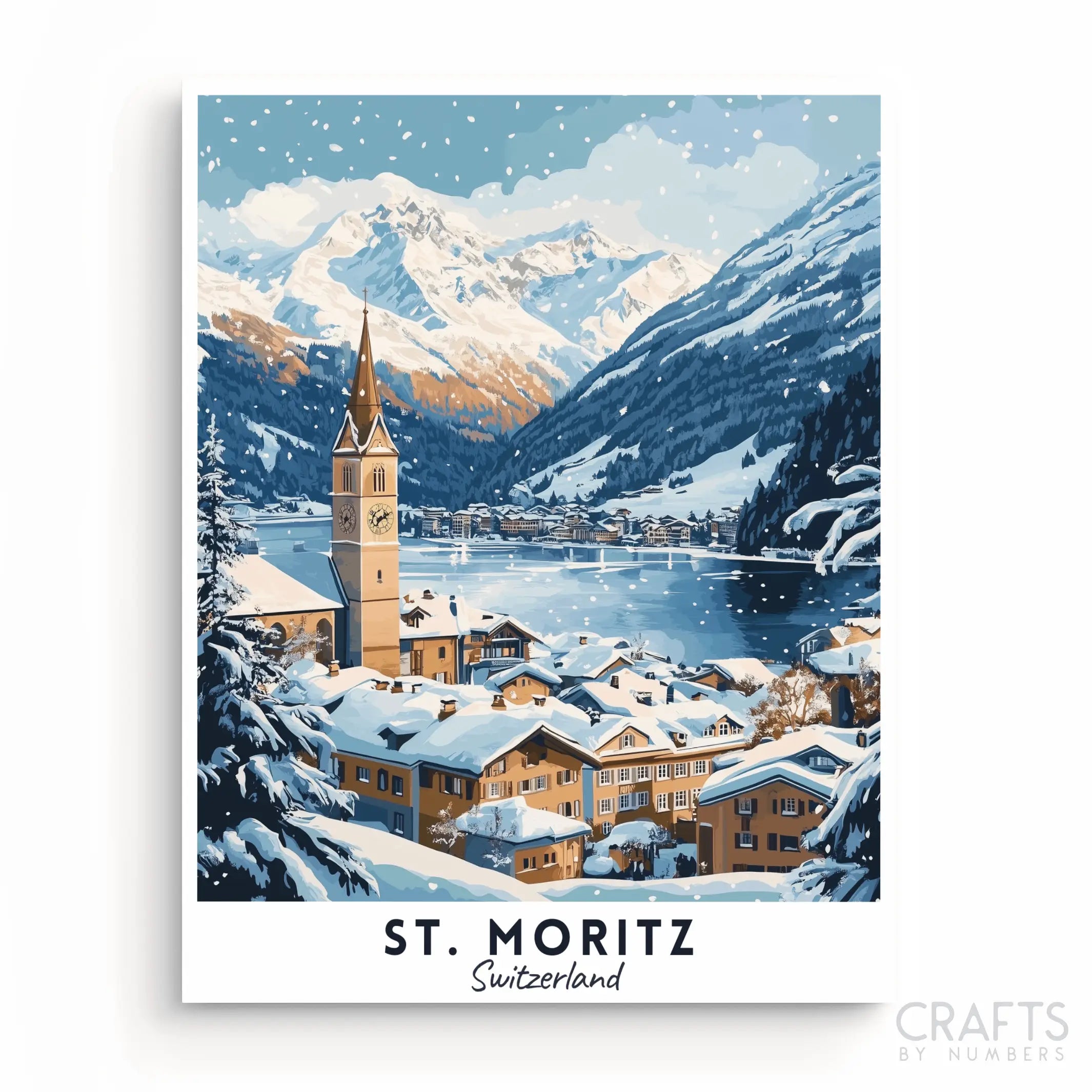 St. Moritz - Travel Poster Paint by Numbers | Crafty by Numbers ...