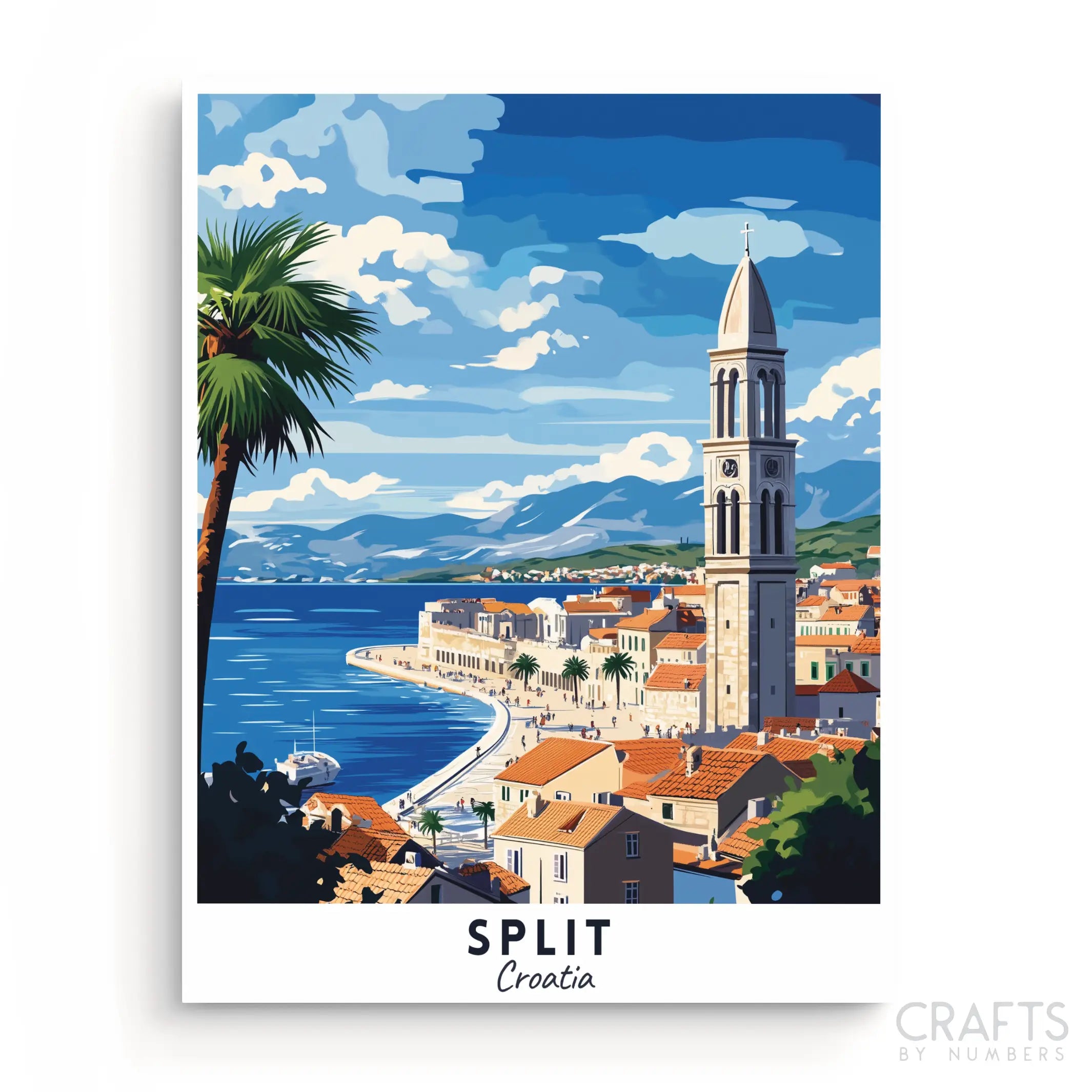 Split - Travel Poster Paint by Numbers | Crafty by Numbers – Crafty By ...